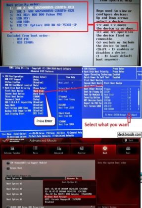 Changing the Boot Sequence/Order/Priority in BIOS | DESKDECODE.COM