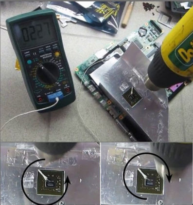 Fixing Laptop’s Display Problem by Reflowing its GPU (Graphics Chip ...